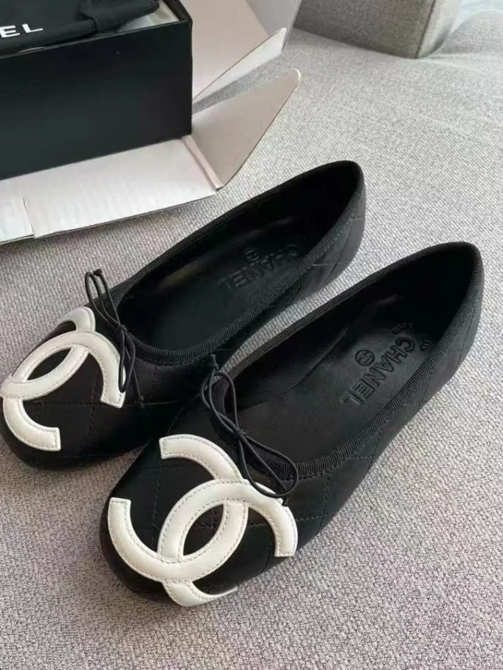 CHANEL. | Shoes | Chanel Cambon Line Black Quilted Lambskin Ballet ...